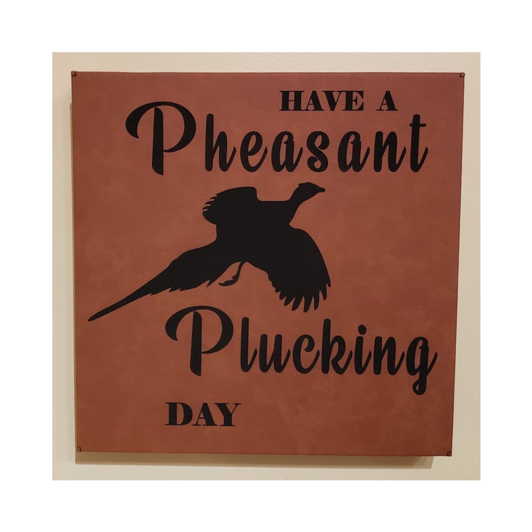 Laser Engraved Leather Funny Décor With Pheasant Silhouette, Hunting ...
