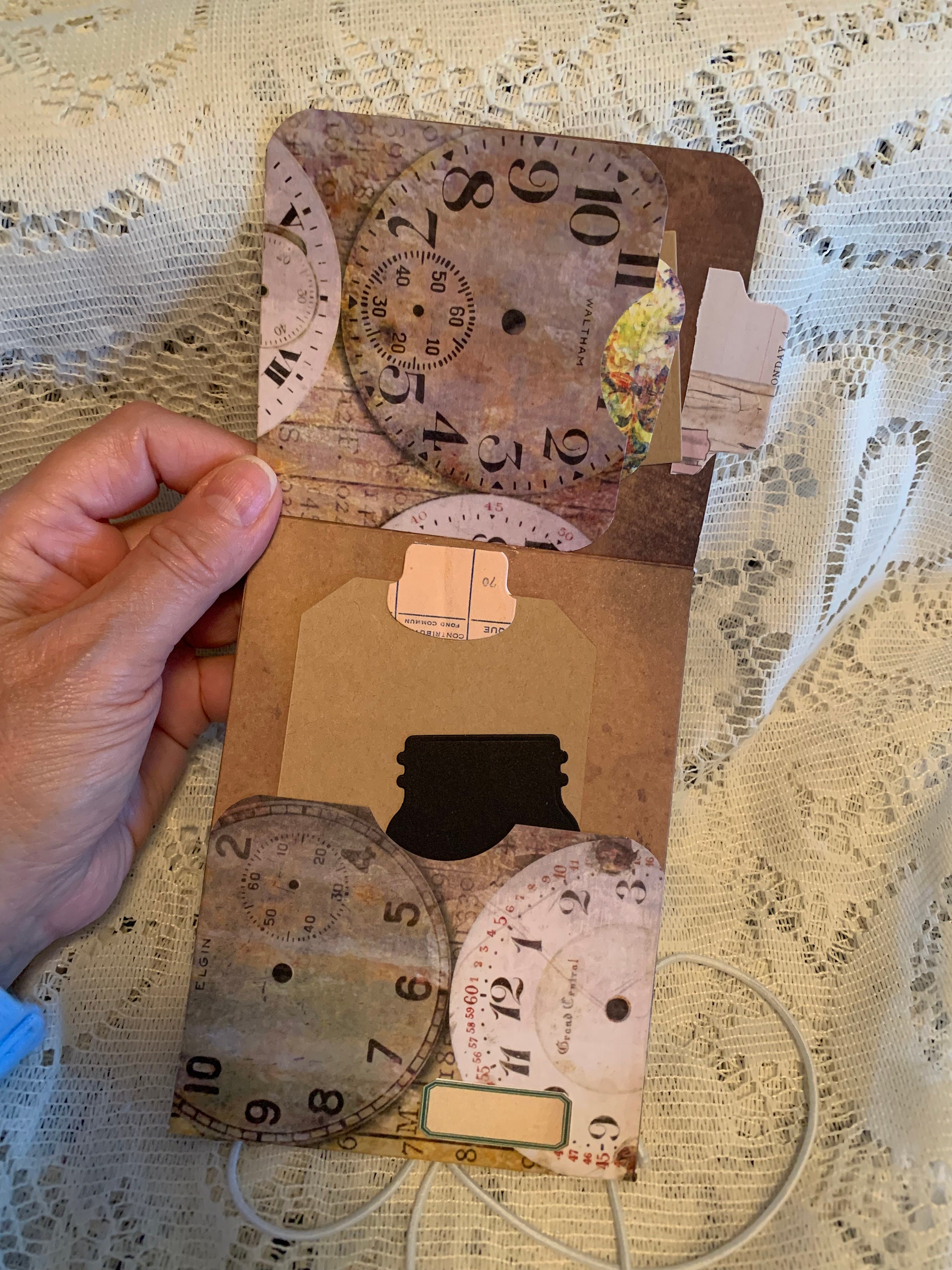 Folio Tri Fold Folio "clock Faces" 7 Pocket Folio - Etsy