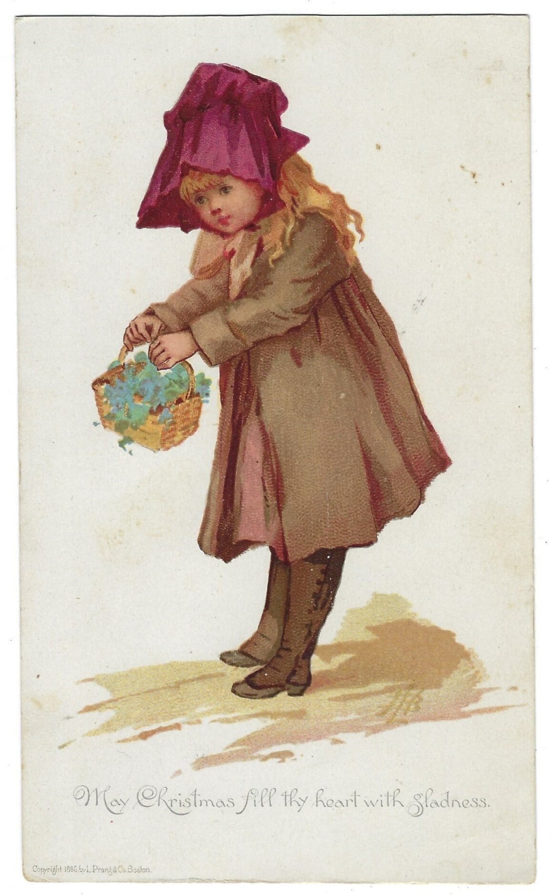 Antique Victorian Louis Prang's Christmas Card 1886 - Etsy