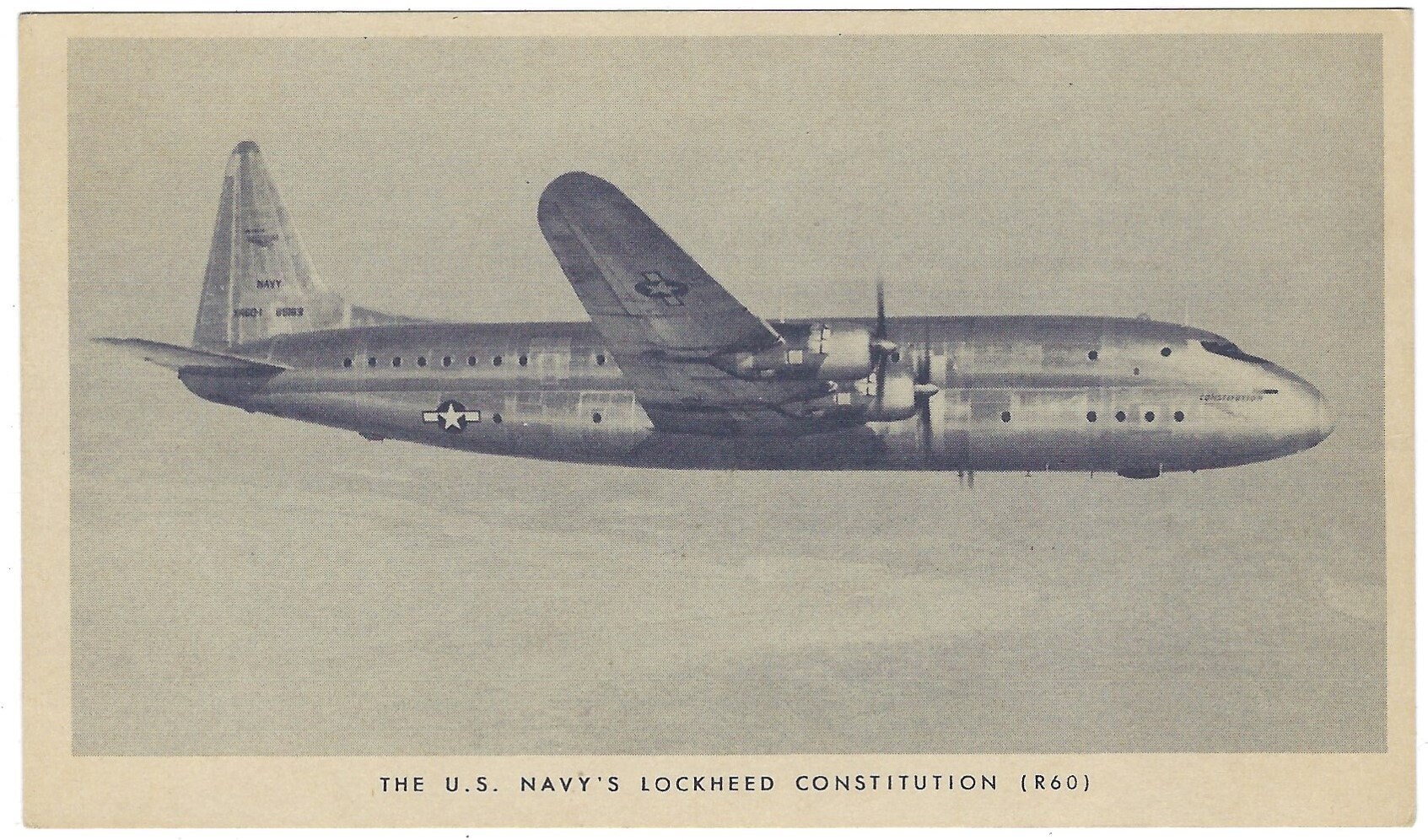 RPPC Postcard Airplane US Navy's Lockheed Constitution R60 Prop Plane ...