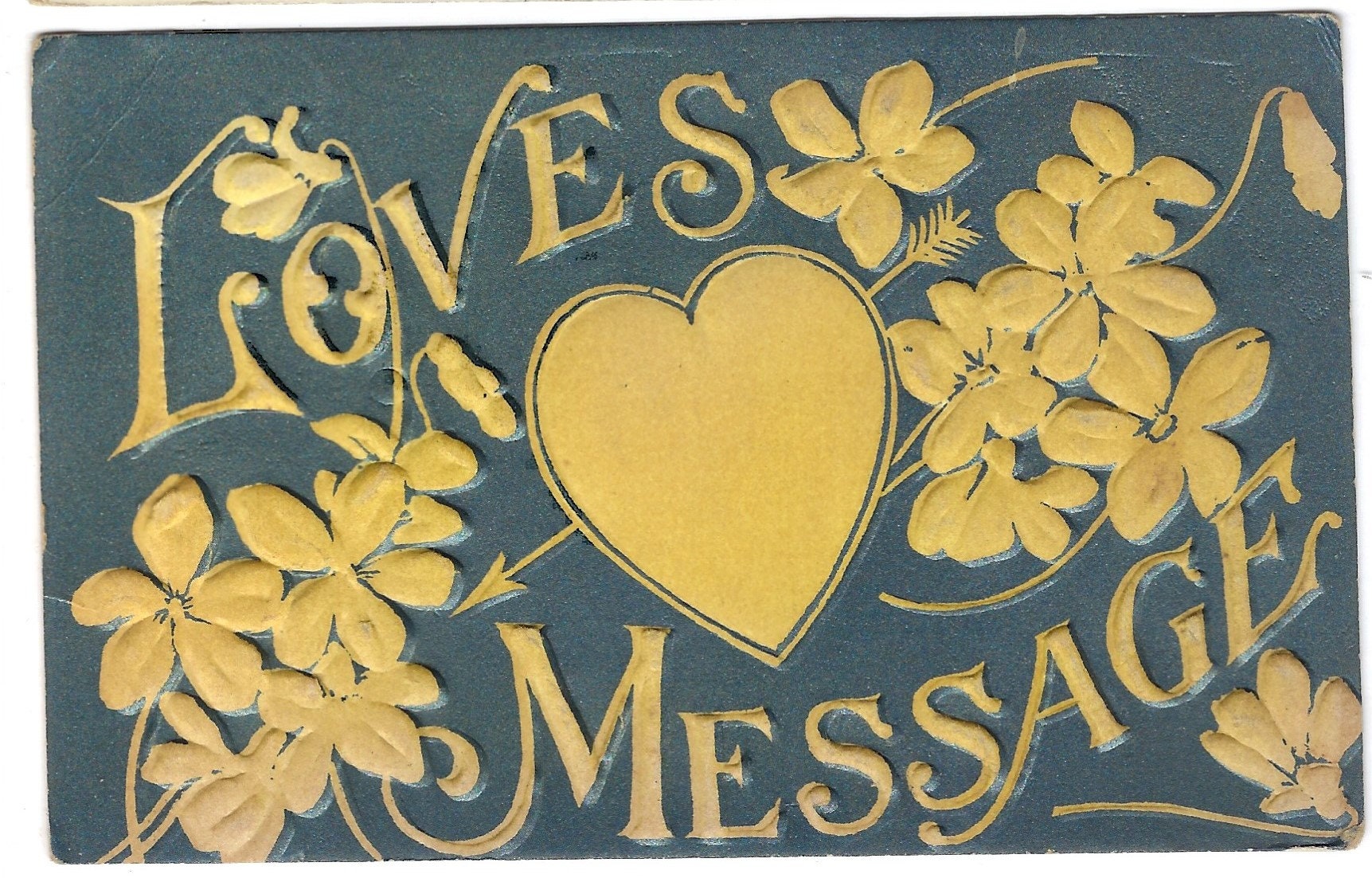 Love's Message, Heavily Embossed, Valentine's Day Greetings Postcard AL ...