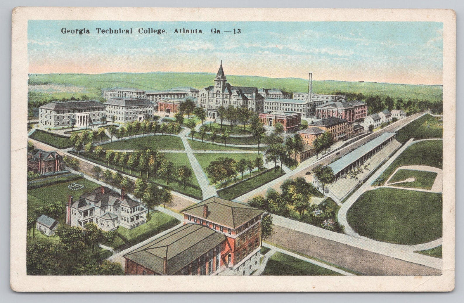 Bird's-eye View of Campus, Georgia School of Technology, Atlanta ...