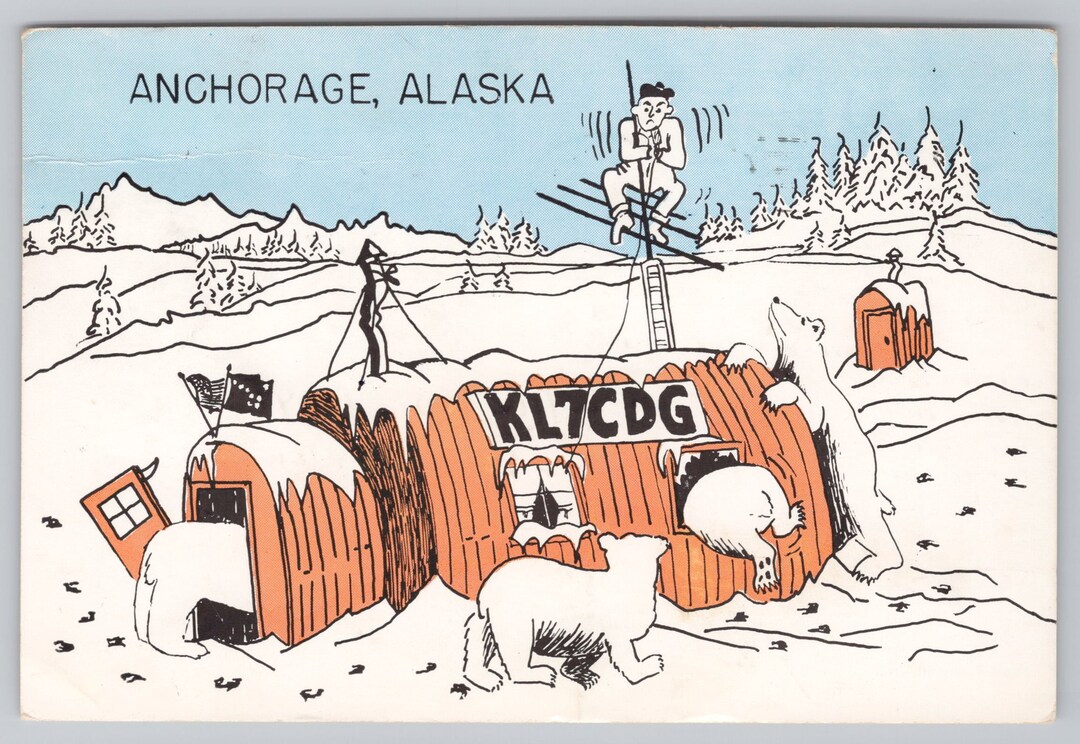 QSL Postcard, Amateur Ham Radio KL7CDG Anchorage AK 0750 - Etsy