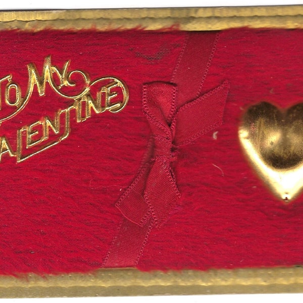 Valentine Postcard Colonial Couple Applied Silk Heart John Winsch ...