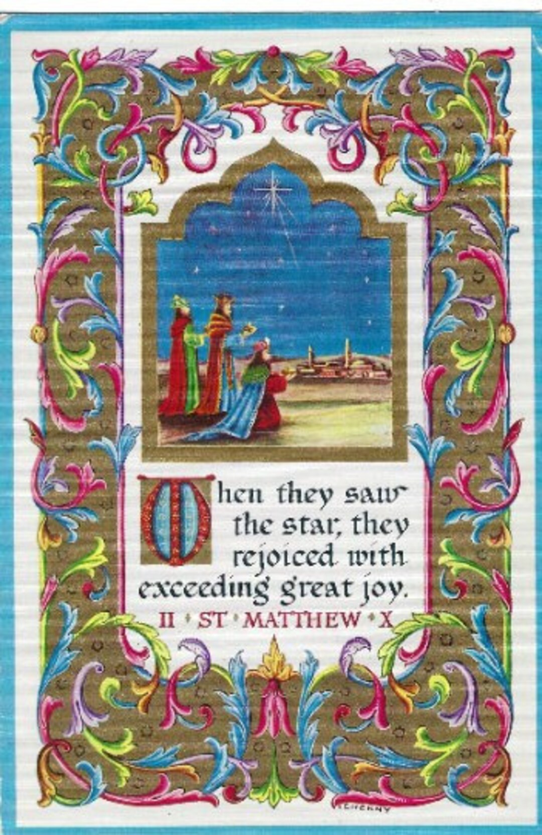 Vintage Christmas Card Three Wise Men Vintage Card Signed - Etsy