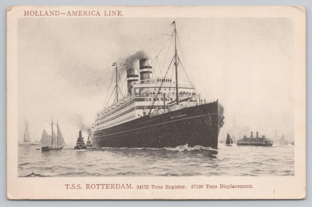 1459 Postcard Ship TSS Rotterdam Holland America Line - Etsy