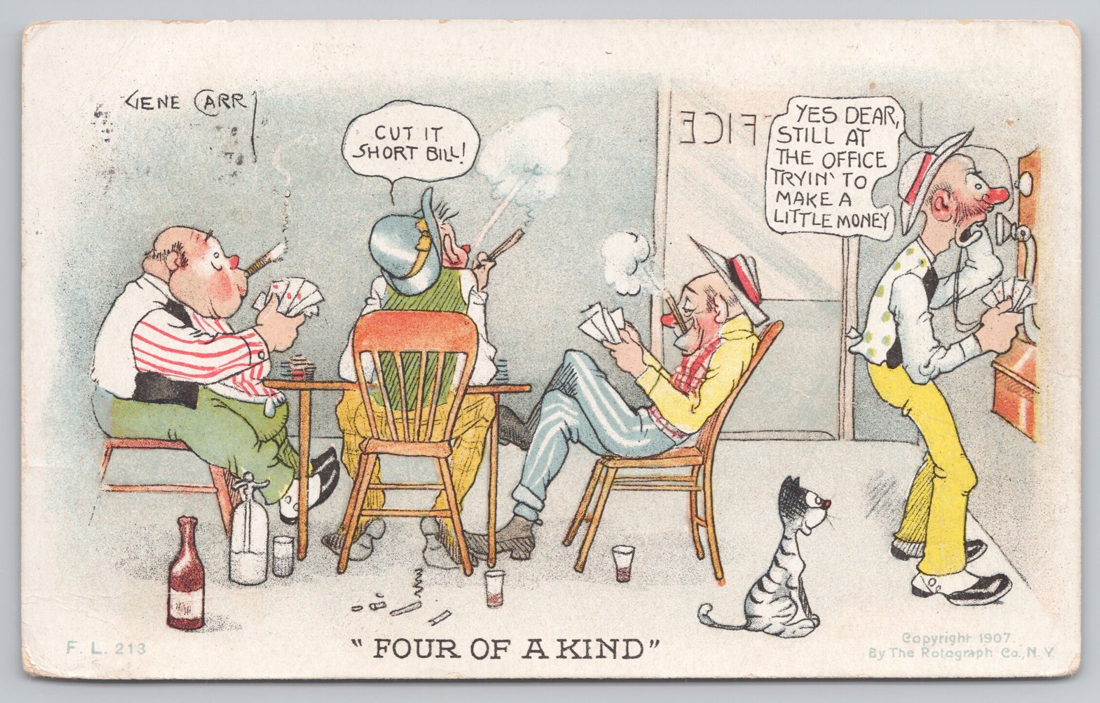 Four of a Kind C1907 Postcard 1c Humor Rotograph Co Gene Carr 0641 - Etsy