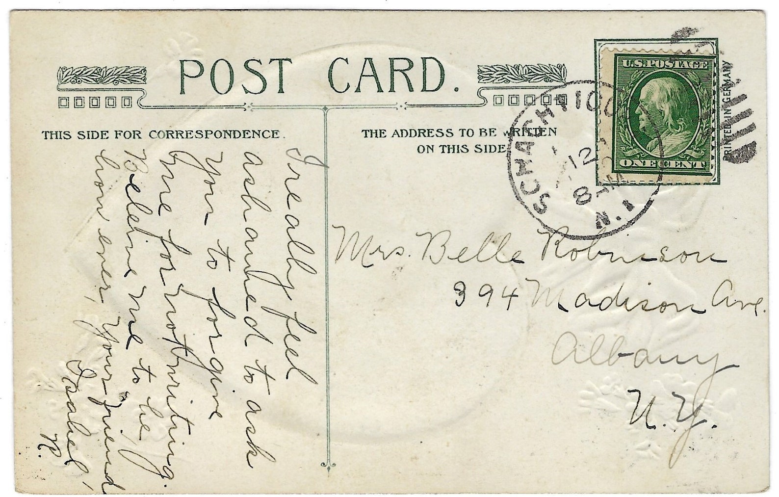 Valentine Postcard Colonial Couple Applied Silk Heart John Winsch ...