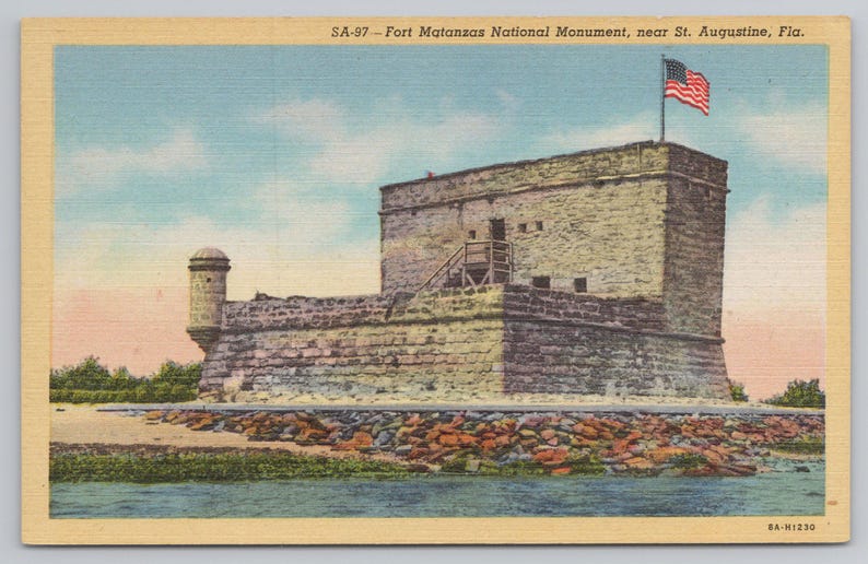 1543 Fort Matanzas National Monument Near St Augustine, FL Vintage ...