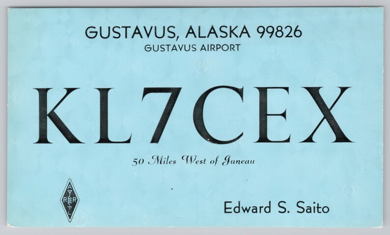 KL7CEX Gustavus Alaska Edward S. Saito QSL Ham Radio Card 1969 Postcard ...