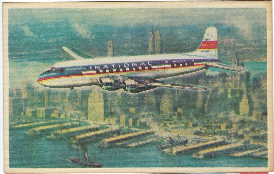 Linen Advertising National Airlines Over New York City 1950s, the Star ...