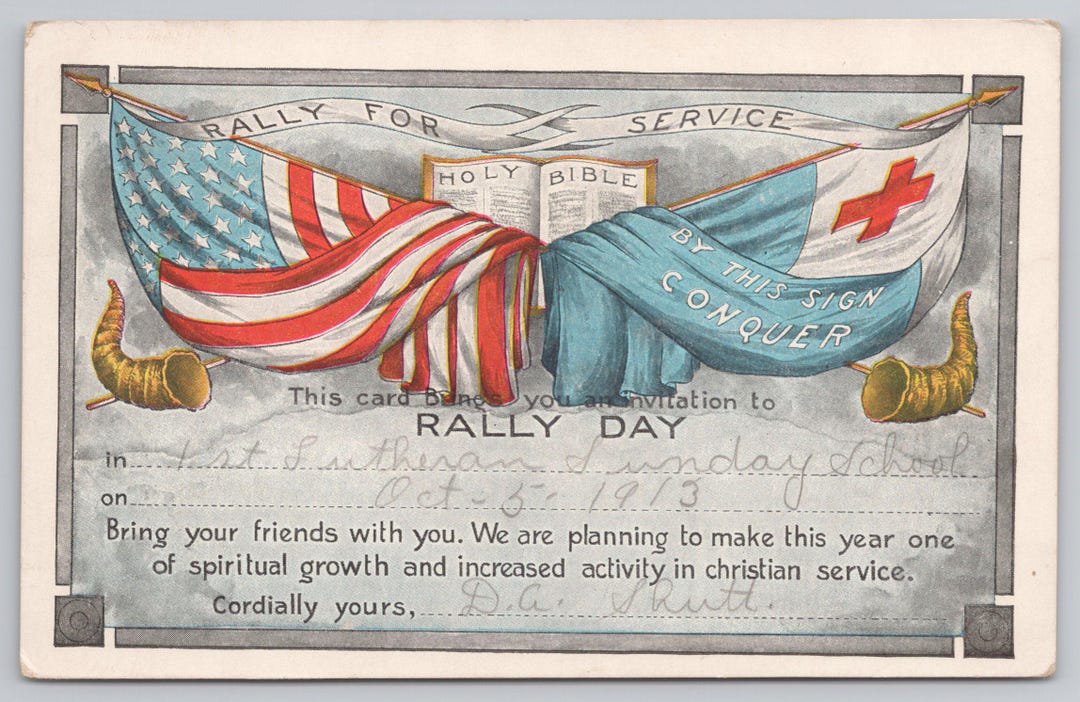 AMERICAN FLAG, Holy Bible Patriotic Rally Day 1913 Postcard 1573 - Etsy