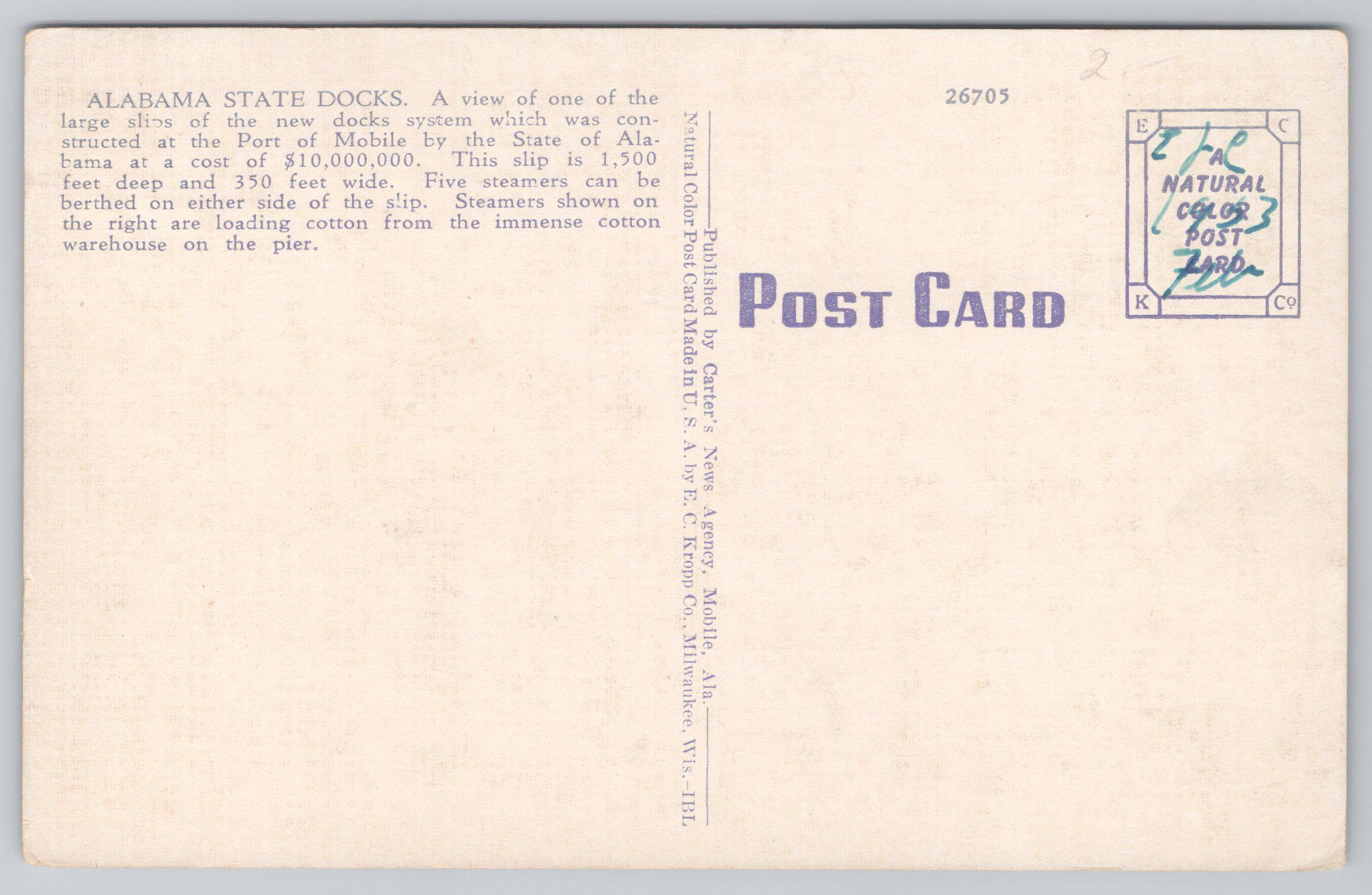 Mobile Alabama State Docks Piers A and B Vintage Postcard 0869 - Etsy
