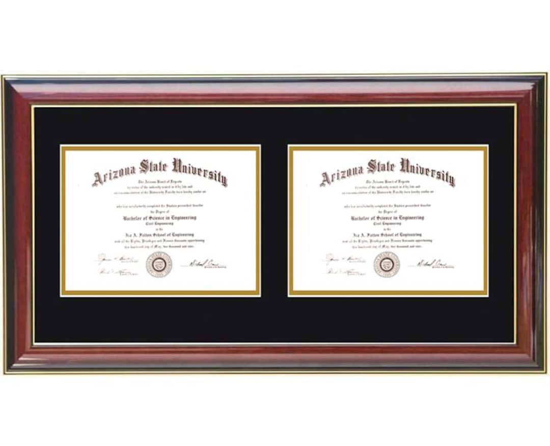 Custom Double Diploma Frame RC-H 8x6,11x8.5,11x14,8x10,5x7,7x9,9x12 ...