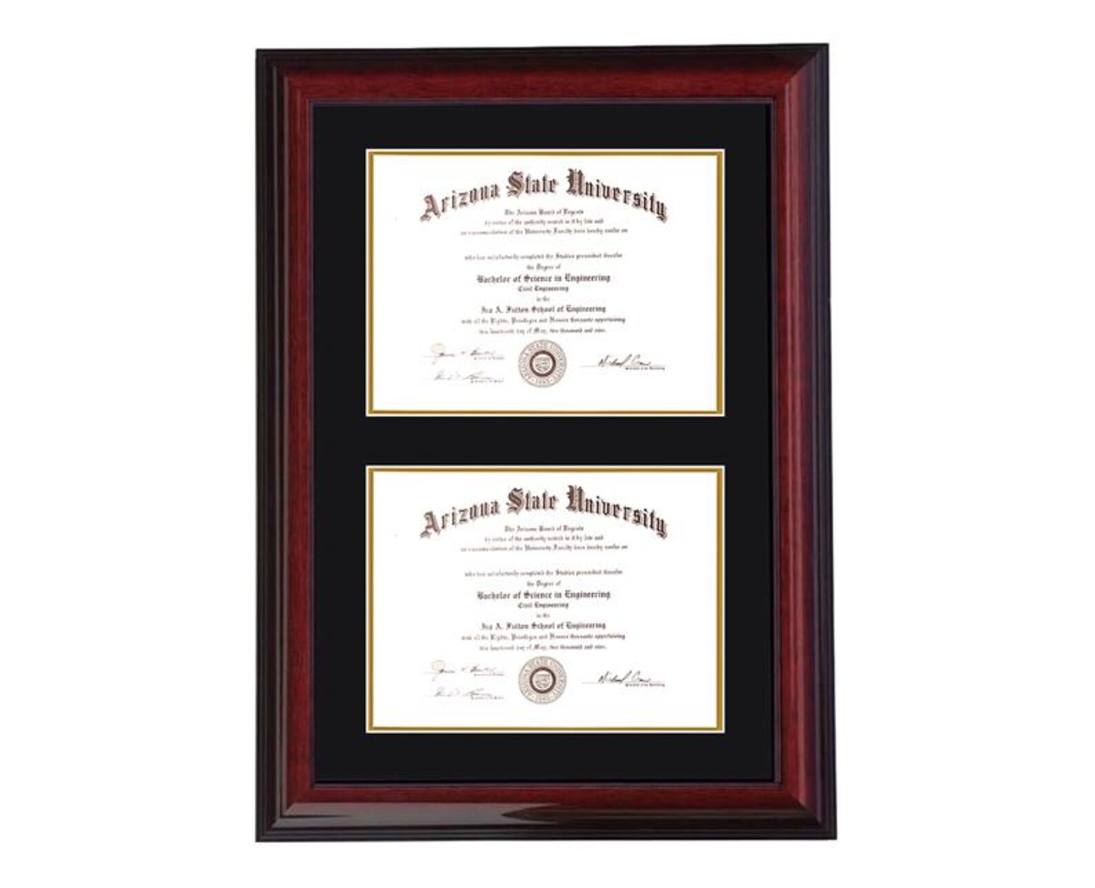 Handcrafted Double Diploma Frame: Graduation Gift, College Degree - Etsy