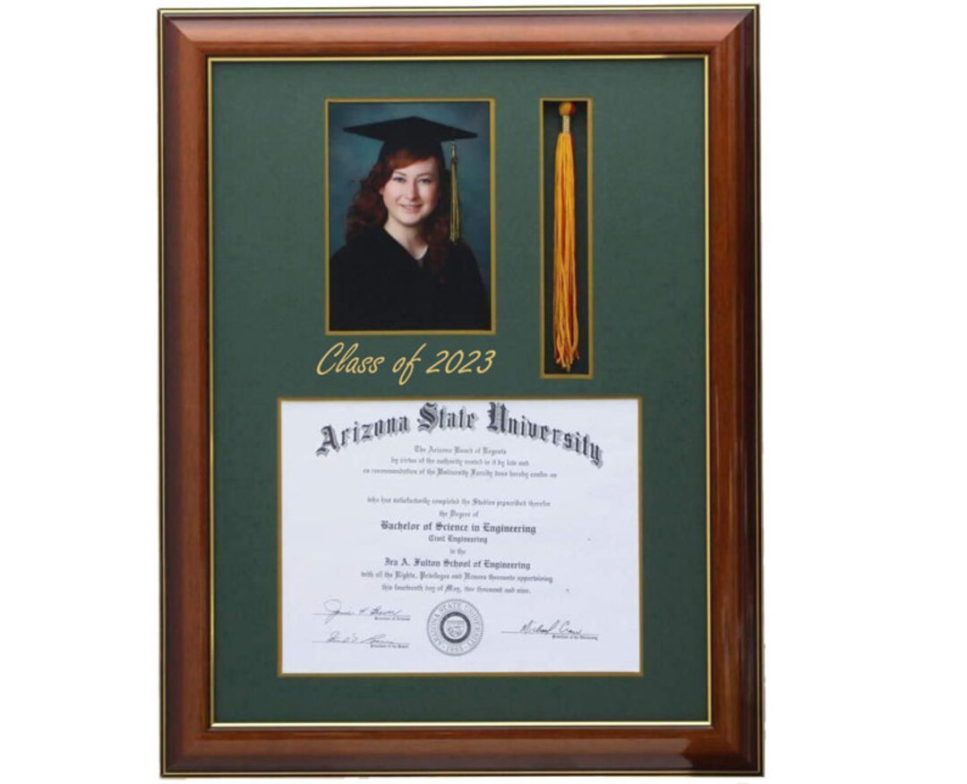 Diploma Frame With Tassel and 5x7 Pic. W. SQ (customizable)degree Frame ...
