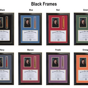 Diploma Frame With Tassel Holder and 5x7 Photo. Black/black. SQ RC ...