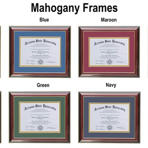 Mahogany Diploma Frame With Tassel & 5x7 Photo - Customizable Size - Etsy