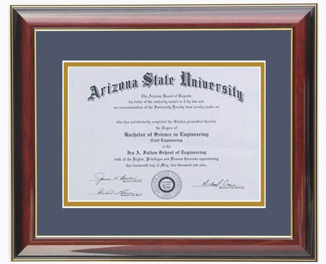 Diploma Frame, Degree Frame, Certificate Frame, Mahogany/navy RC 8x6 ...