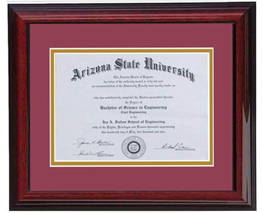 Diploma Frame, Degree Frame, Certificate Frame, Brandy/maroon RC 8x6 ...