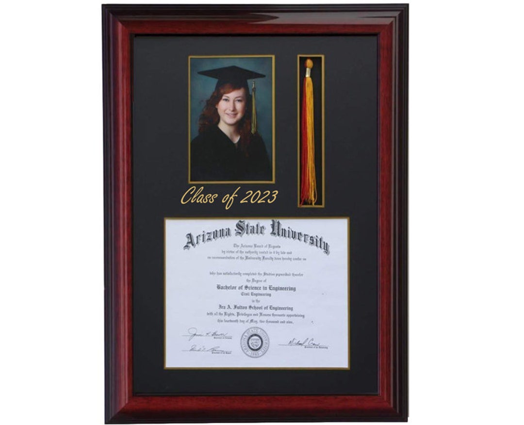 Diploma Frame With Tassel and 5x7 Pic. B. SQ (customizable)degree Frame ...