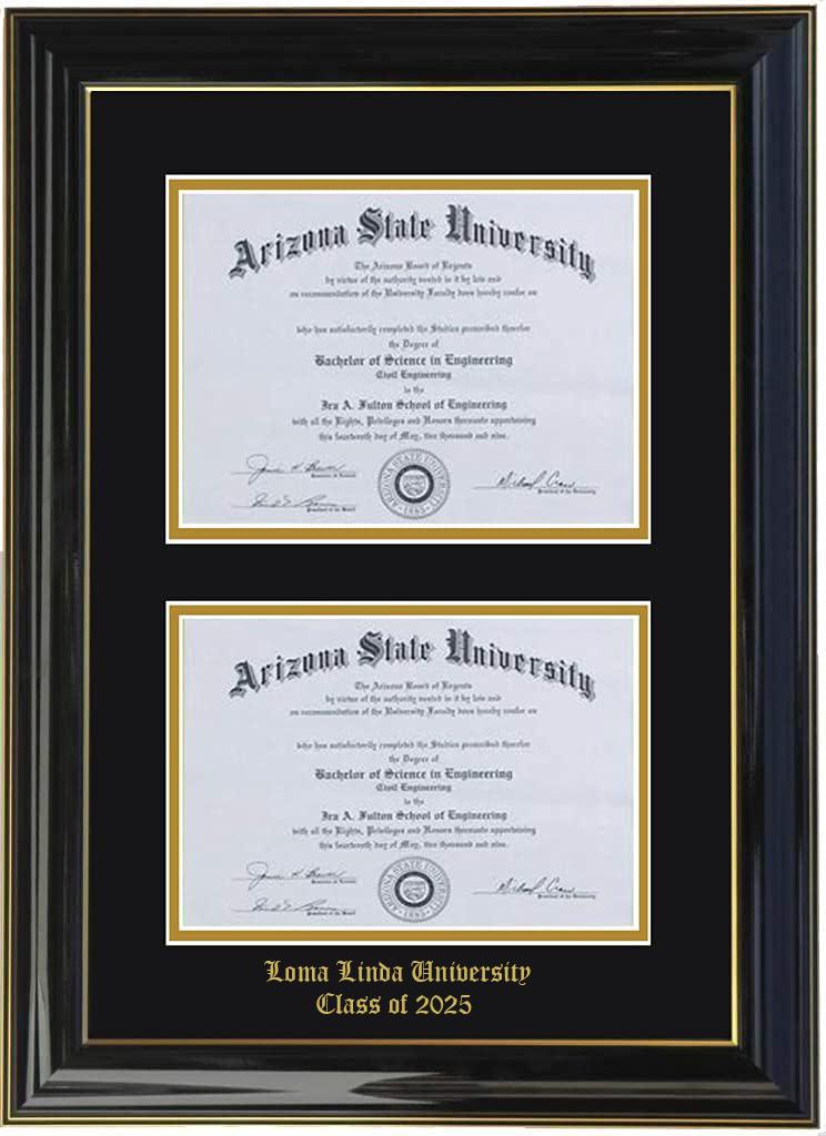 Custom Double Diploma Frame M. RC-V 8x6,11x8.5,11x14,8x10,5x7,7x9,9x12 ...