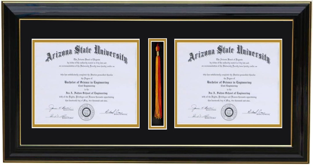 Double Diploma Frame With Tassel RC customizable - Etsy