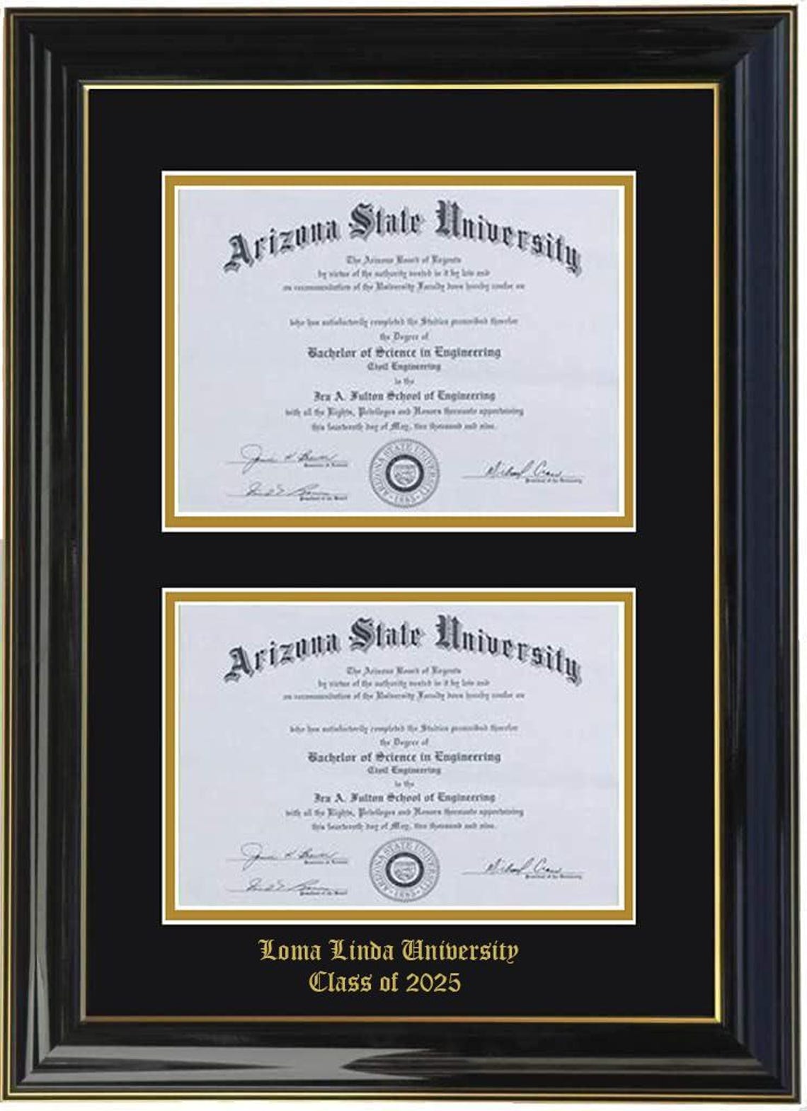 Handcrafted Double Diploma Frame: Graduation Gift, College Degree - Etsy