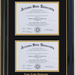 Handcrafted Double Diploma Frame: Graduation Gift, College Degree - Etsy