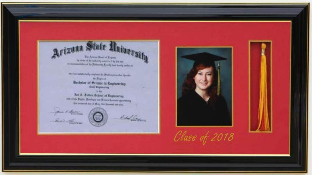 Custom Wood Diploma Frame With Photo & Tassel - Handmade in USA - Etsy