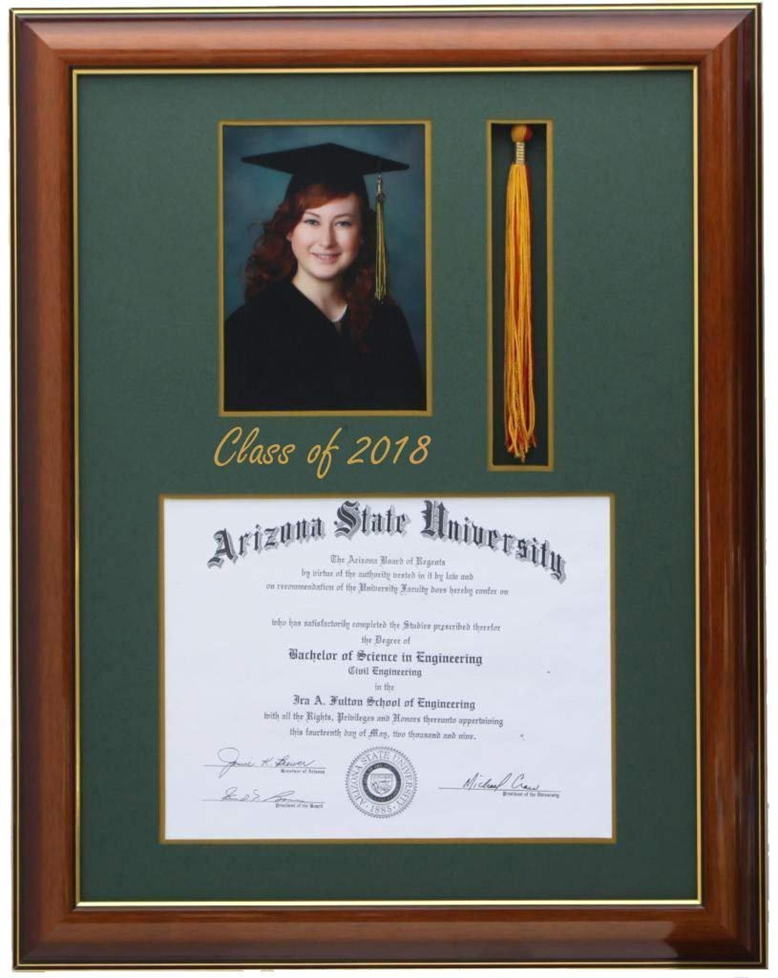 Diploma Frame With Tassel and a 5x7 Pic. B SQ customizable | Etsy