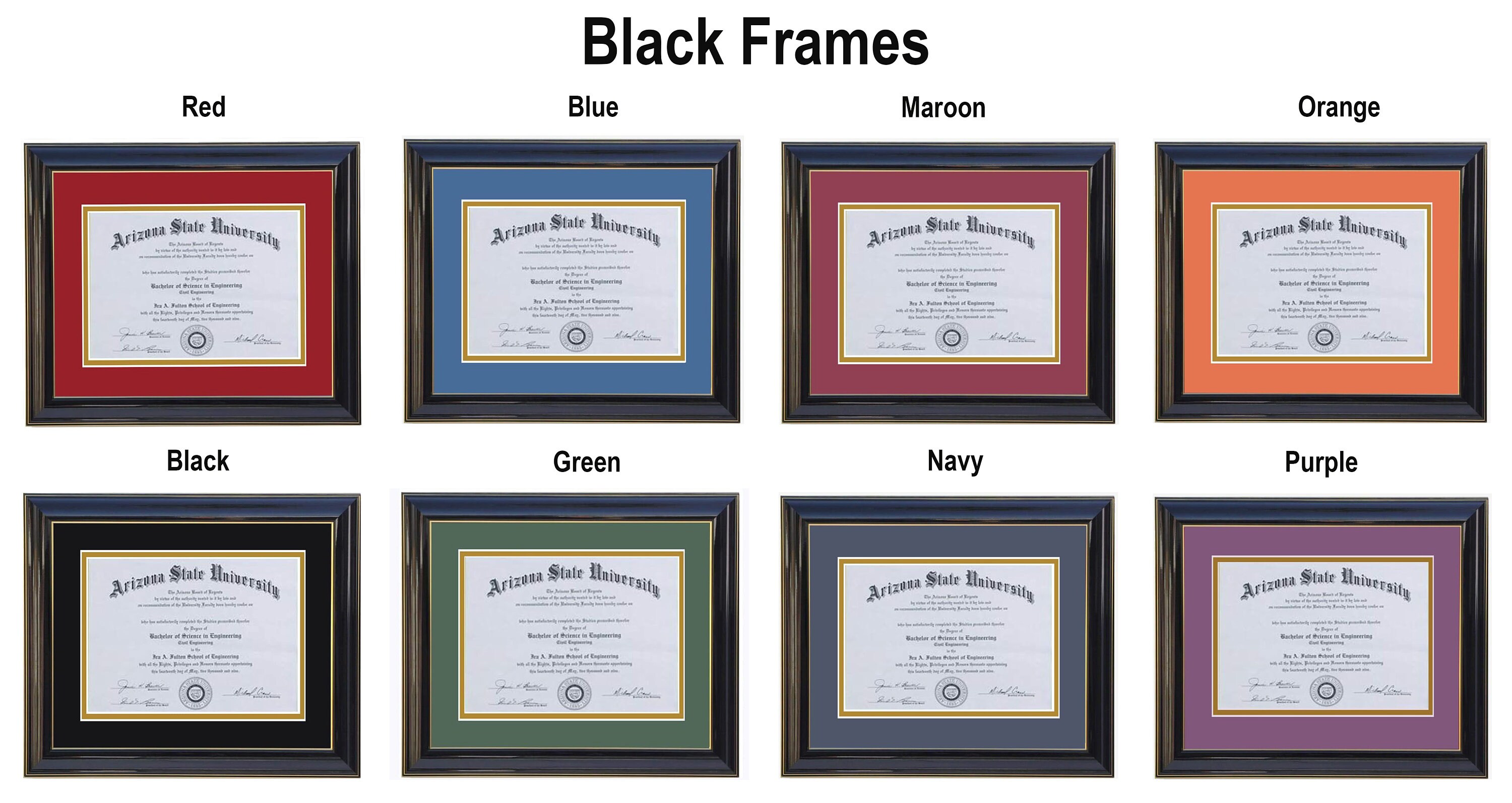 Mahogany Diploma Frame: 8.5x11 Wood Certificate Frame With Gold Accents ...