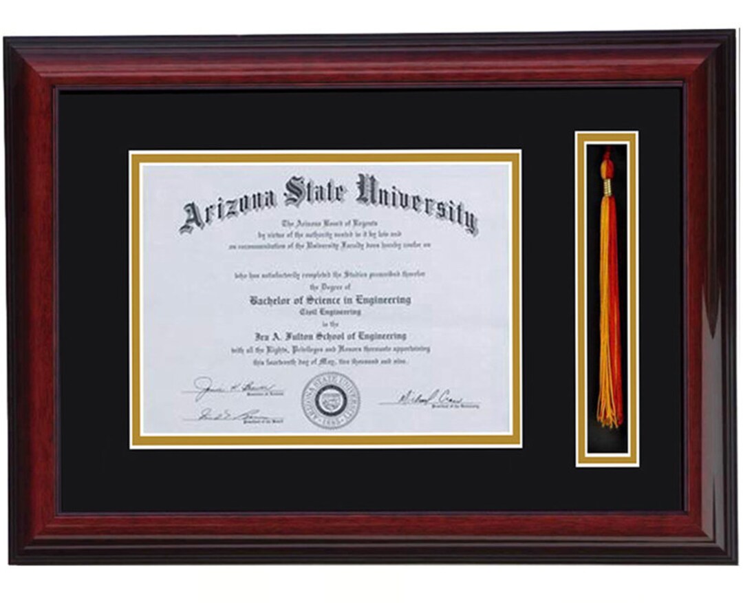 Custom Diploma Frame With Tassel Holder Brandy-black 8x6,6x8,9x7,7x9 ...