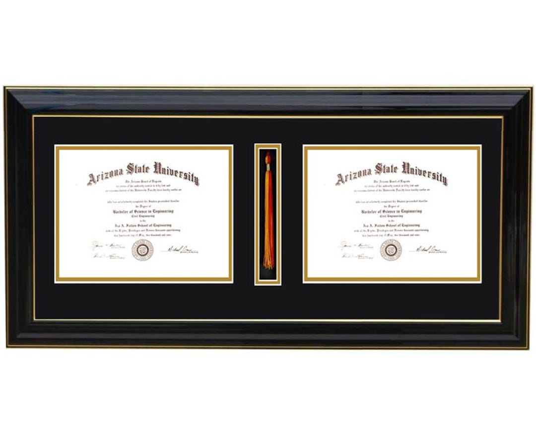 Double Diploma Frame With Tassel RC (customizable) ,6x8,7x9,8x10,8.5x11 ...