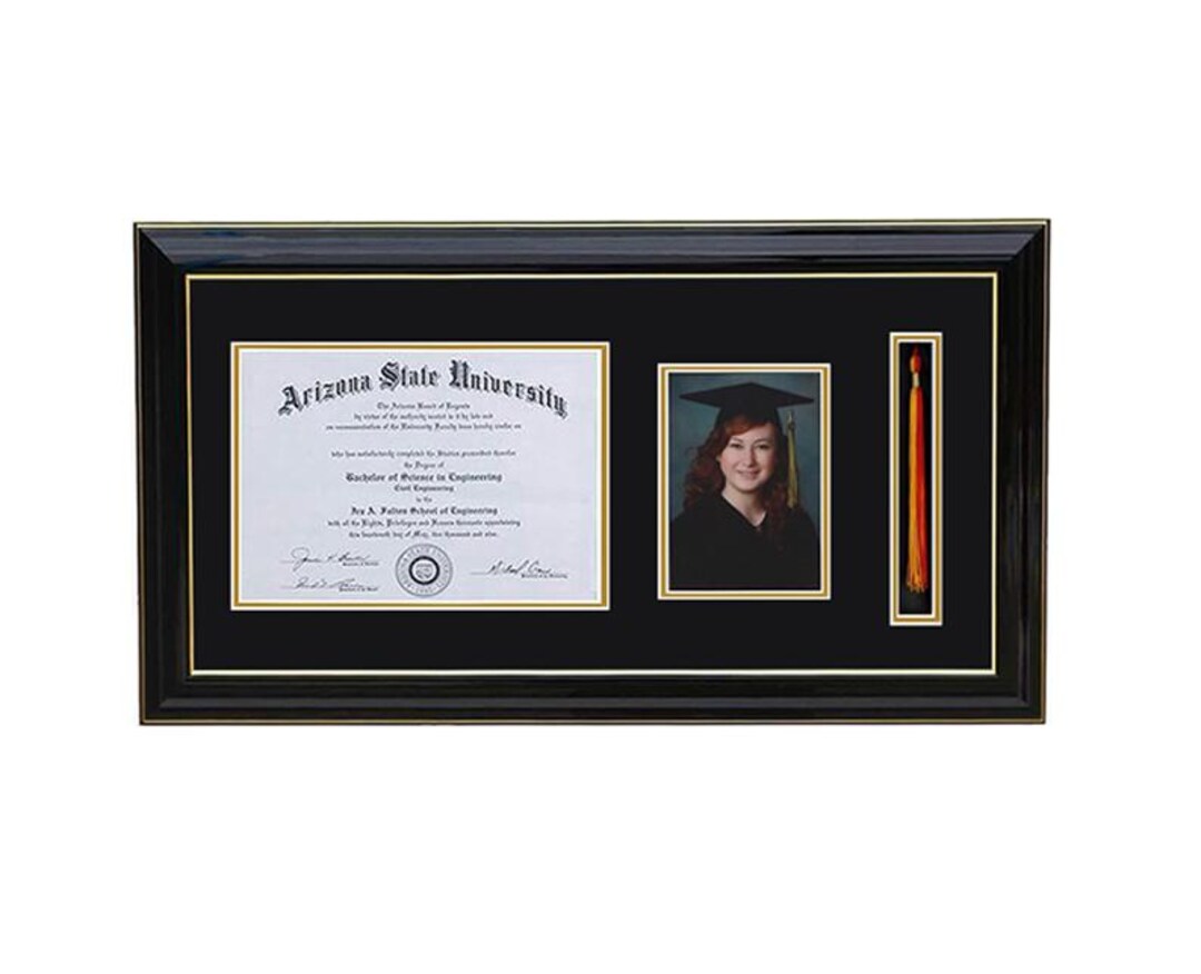 Handcrafted Wood Diploma Frame With Tassel Holder & 5x7 Photo - Etsy