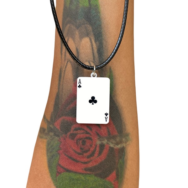 Black Clubs Necklace - Etsy