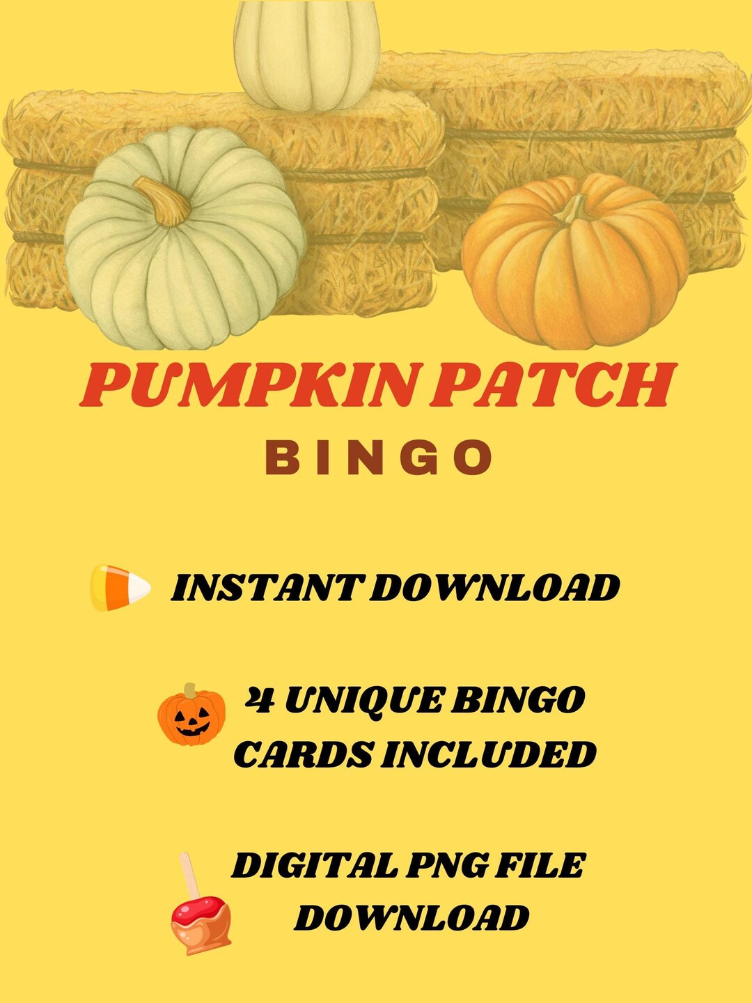 Printable Pumpkin Patch Bingo Card, Digital Bingo Card, Fall Bingo Card ...