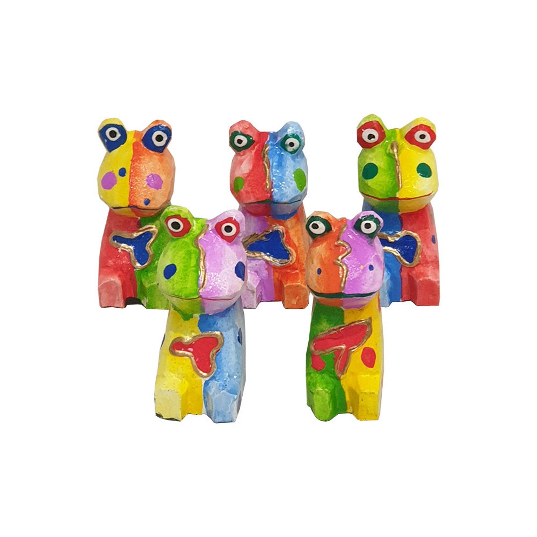 Wooden Frog, Animal Carving Set of 5 - Etsy