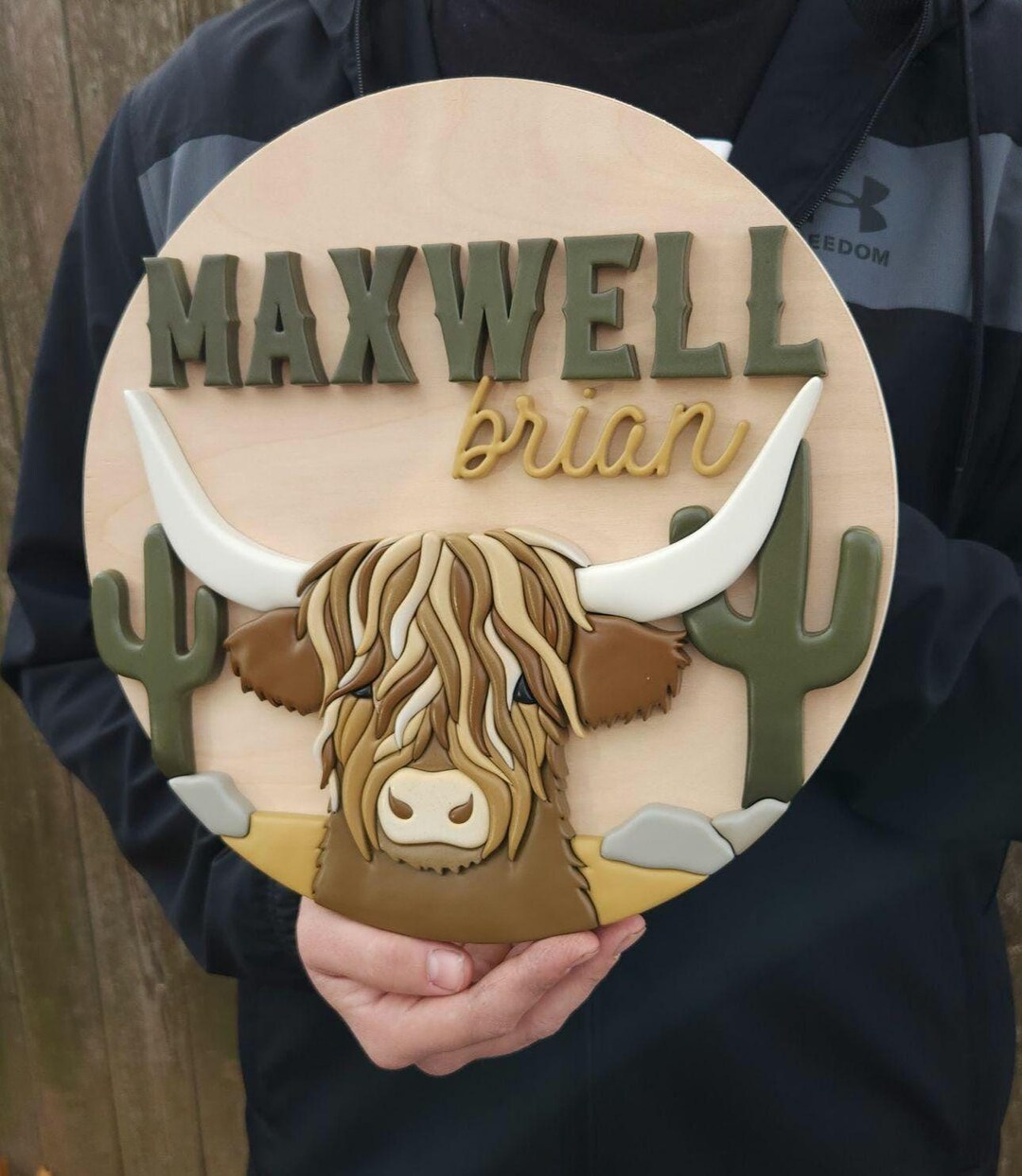 Highland Cow Sign, Nursery Sign, Western Sign, Nursery Name Sign ...