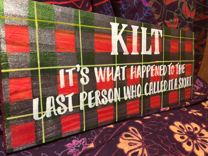 Hand Painted Funny Kilt Recycled Fence Board Sign Scotland - Etsy Singapore