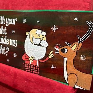 Handpainted Rudolph the Red Nose Reindeer Classic Christmas Wall Art - Etsy