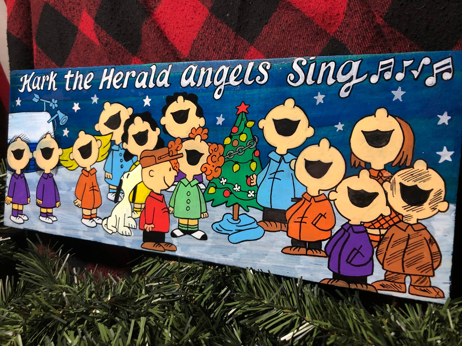 The Peanuts Carolers From Charlie Brown Christmas, Free Hand Painted on ...