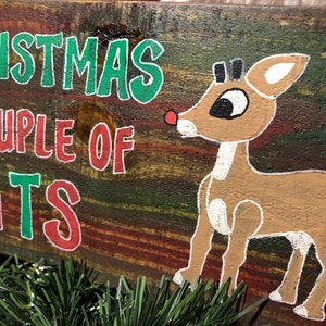 Hand Painted Rustic Christmas Fence Board Sign Rudolph Inspired misfits ...