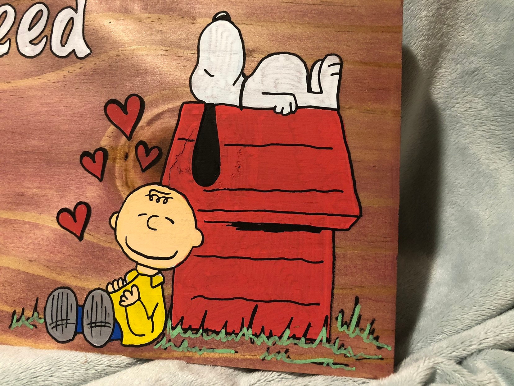 Charlie Brown Hand Painted Fence Board Sign Peanuts Snoopy - Etsy