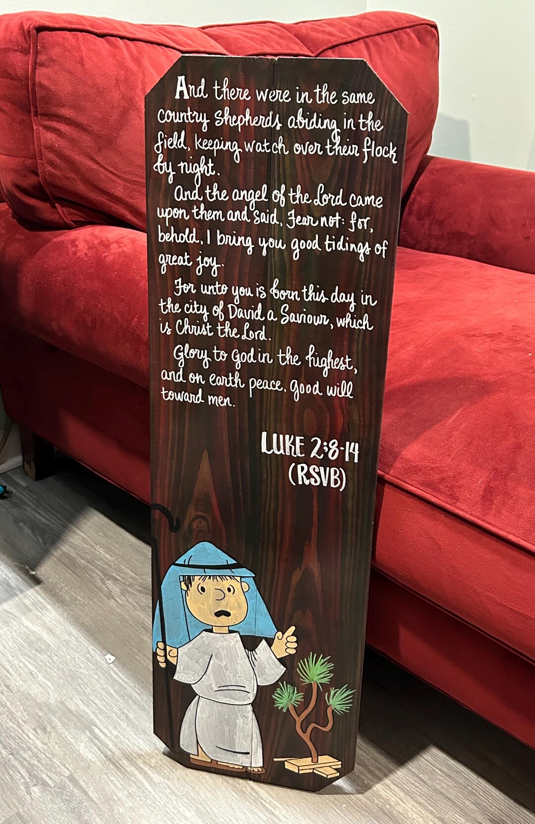 EXTRA LARGE Hand Painted Christmas Sign “linus” in “A Charlie Brown ...