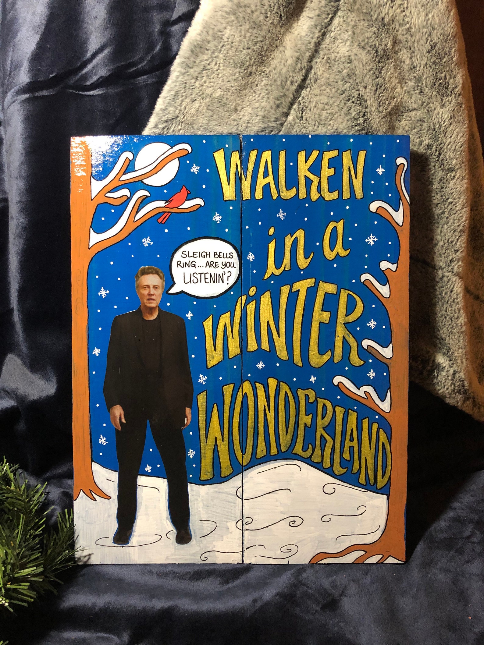 Christopher Walken “winter Wonderland” Handmade Christmas Sign - Etsy