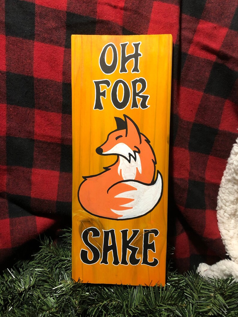 Funny Hand Painted Rustic Fence Board Sign Fox for Fox Sake - Etsy