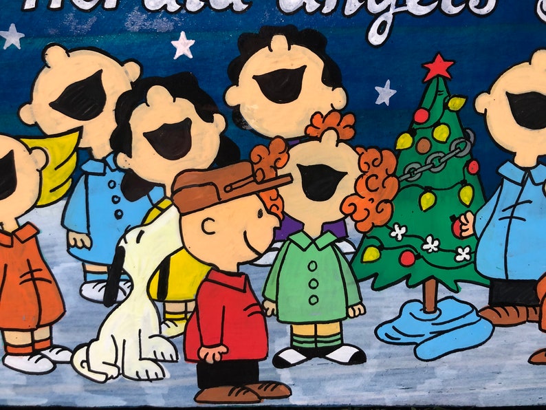 The Peanuts Carolers From Charlie Brown Christmas, Free Hand Painted on ...