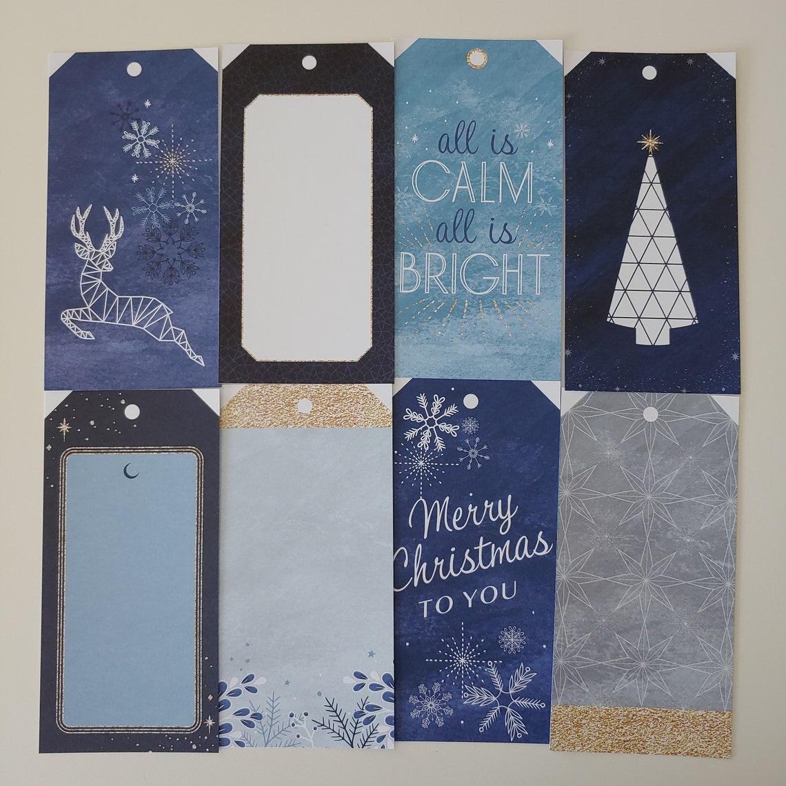Stars and Snowflakes Christmas Paper Chain Kit: Gold Foil Accents - Etsy