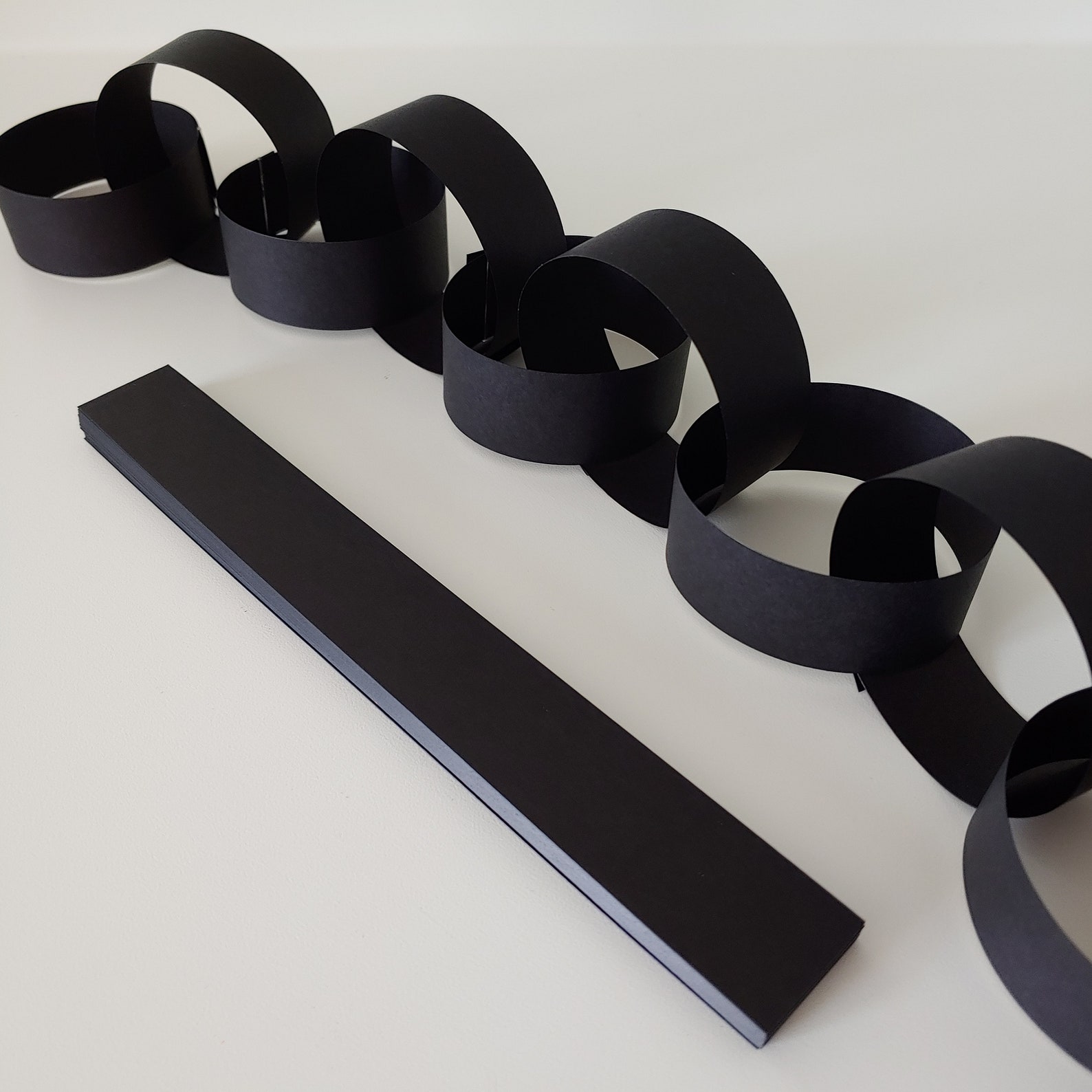 Paper Chain Kits - BLACK - Long Double Sided - Smooth - 10 FEET per Kit ...